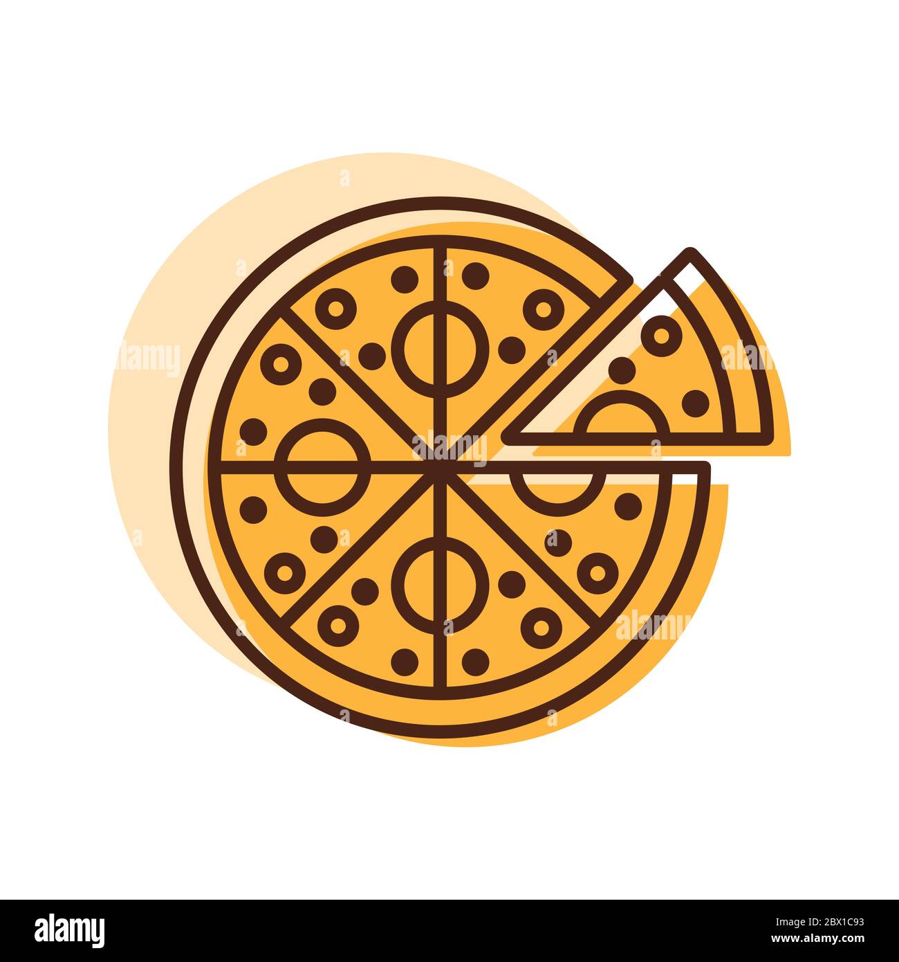 Pizza vector icon. Fast food sign. Graph symbol for cooking web site ...