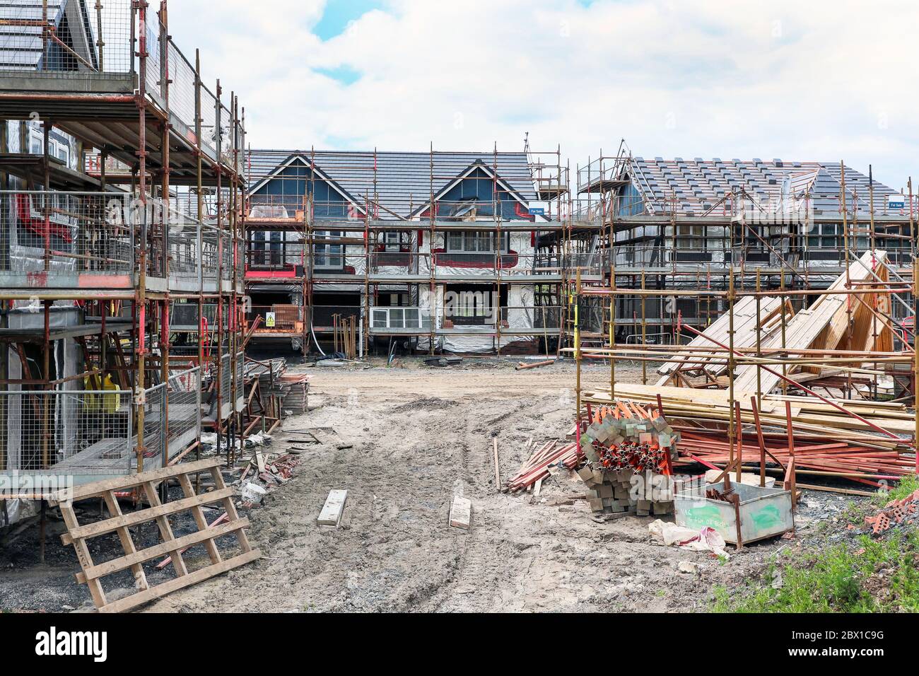 Stewart Milne building site, with houses under construction, Troon ...