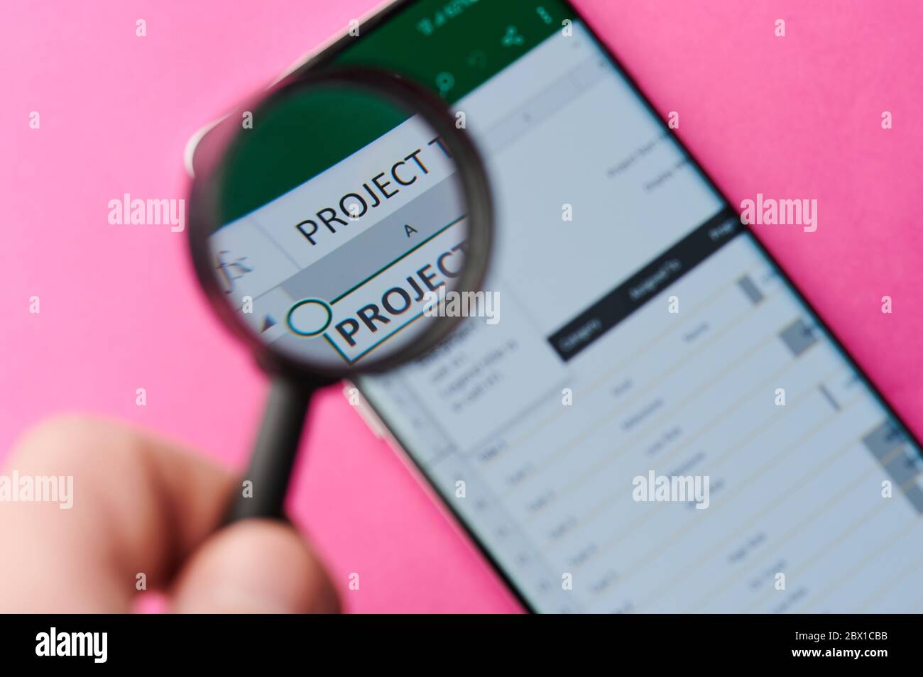 New-York , USA - June 4 , 2020: Using excel app on modern smartphone ...