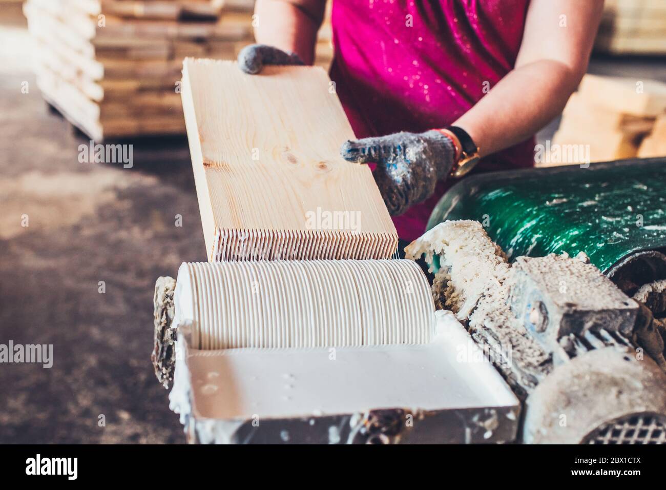 Woodworking factory - the production of building materials from timber ...