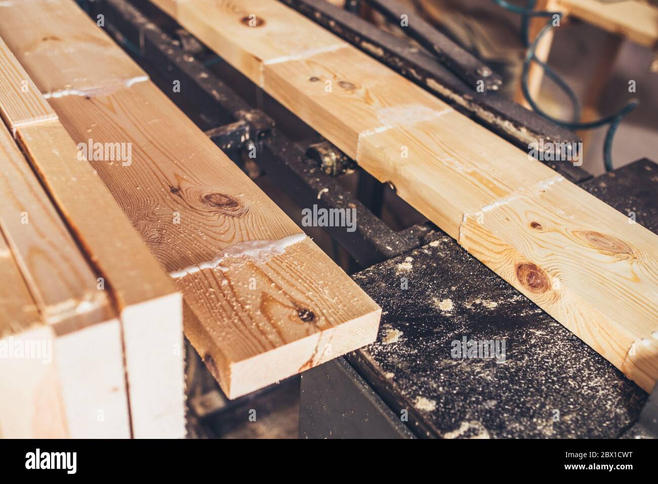 Woodworking factory - the production of building materials from timber ...