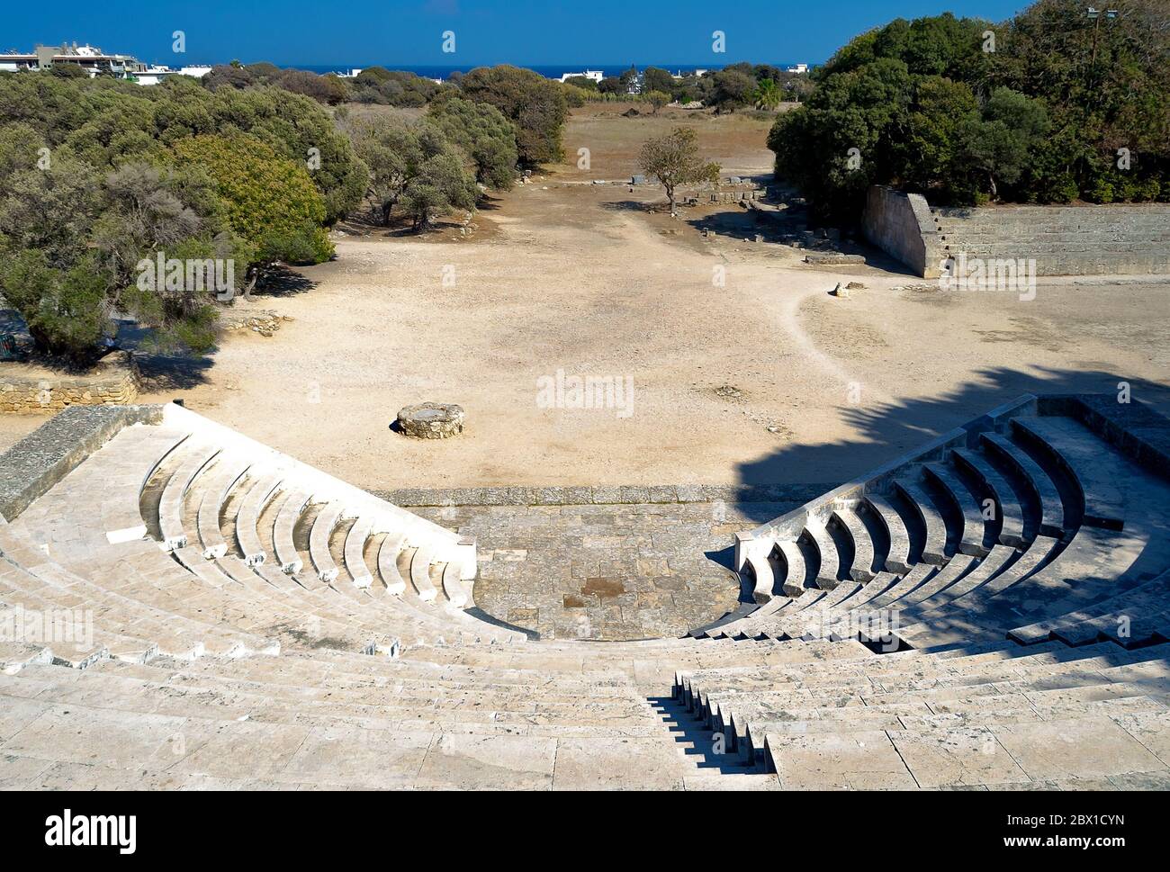 Restored Amphitheater at the Acropolis of Rhodes, Rhodes Town, Greece ...