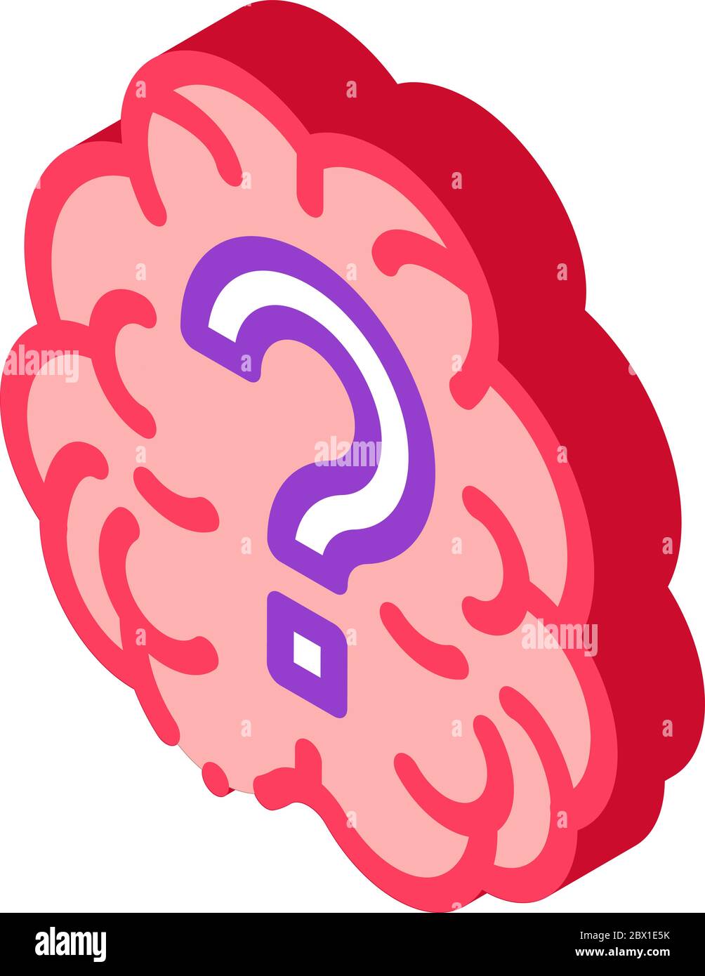 Brain And Question Mark isometric icon vector illustration Stock Vector ...
