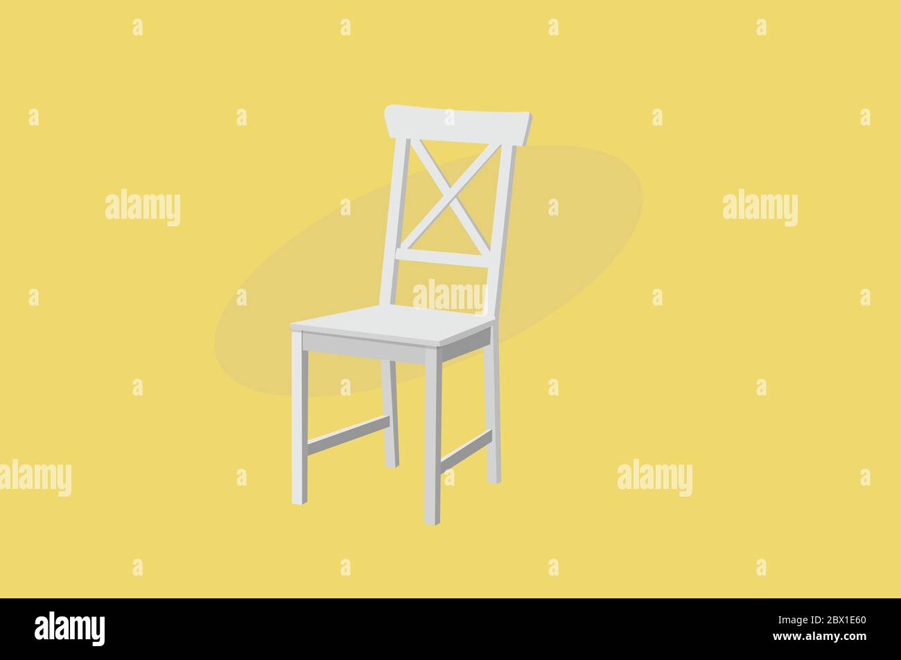 White Wood Chair. Vector Illustration, Isolated Stock Vector Image ...