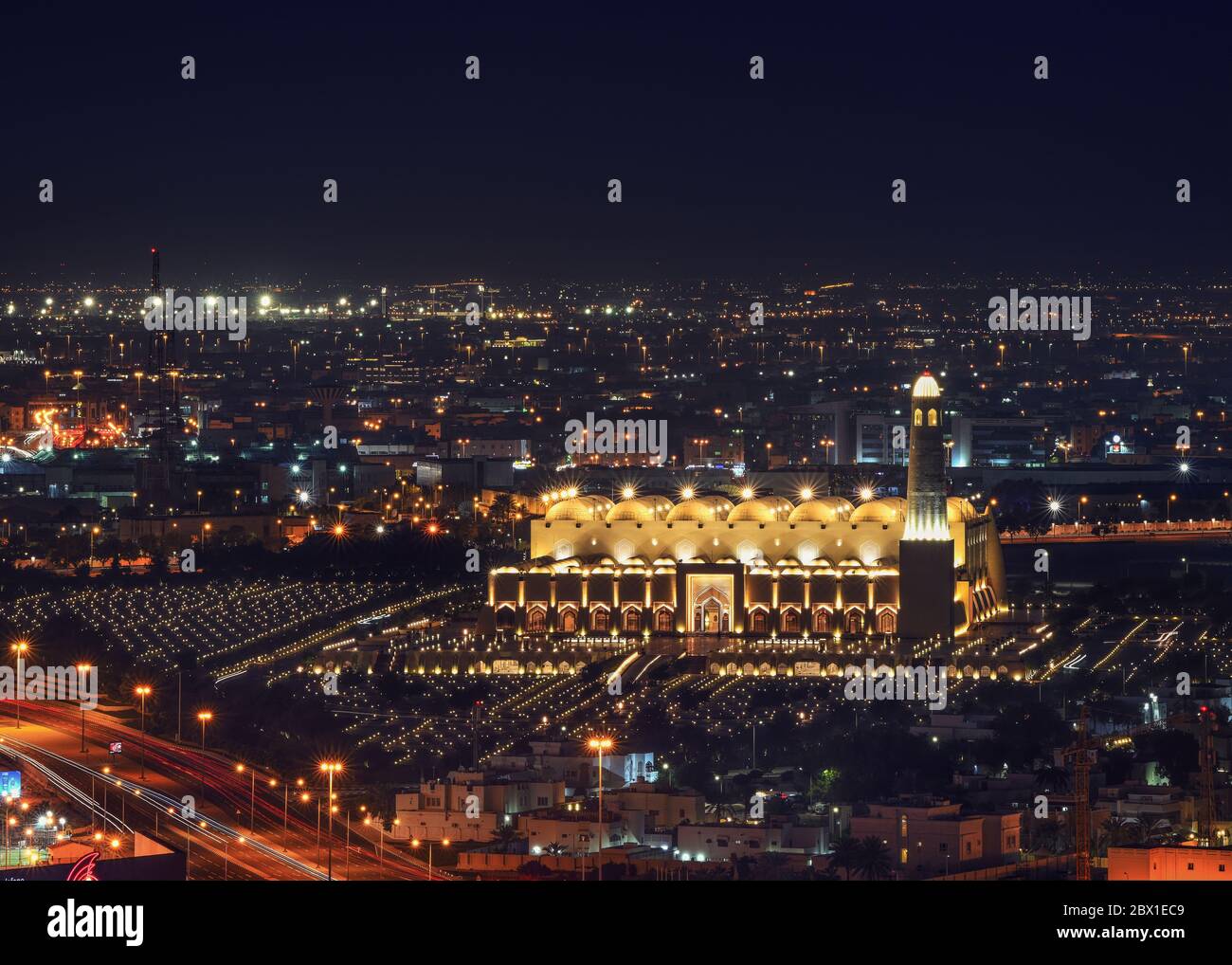 Aerial view of Grand Mosque Imam Abdul Wahab Doha Stock Photo - Alamy
