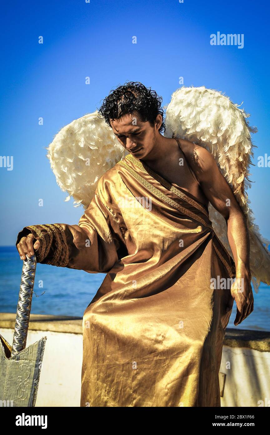 Man dressed angel hi-res stock photography and images - Alamy