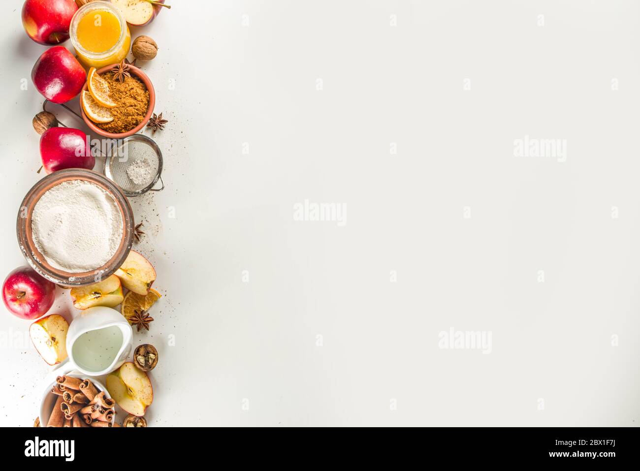 Autumn baking concept. Cooking baking background with ingredients ...