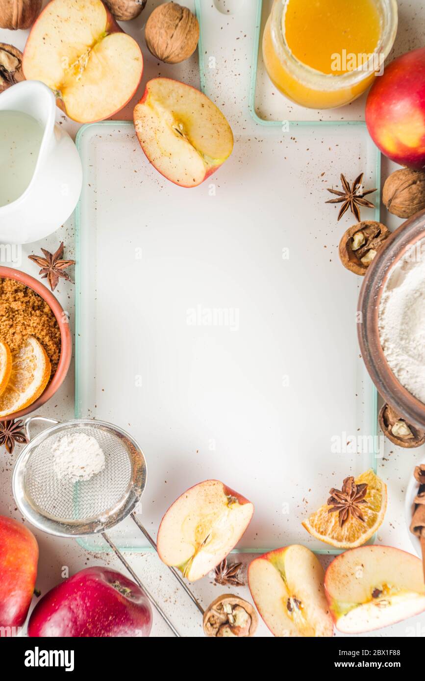 Autumn baking concept. Cooking baking background with ingredients ...