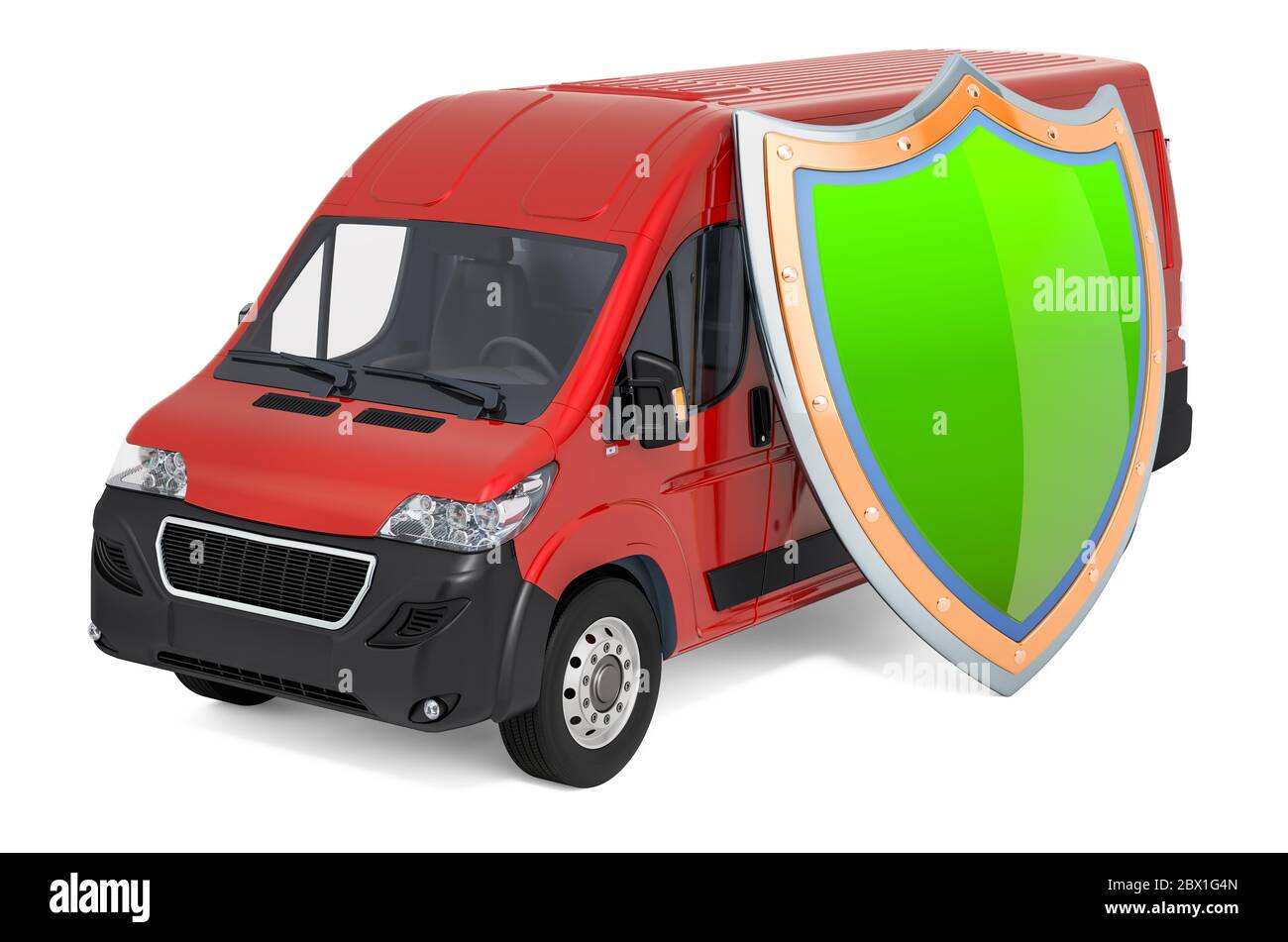 Commercial delivery van with shield, insurance and protect freight ...