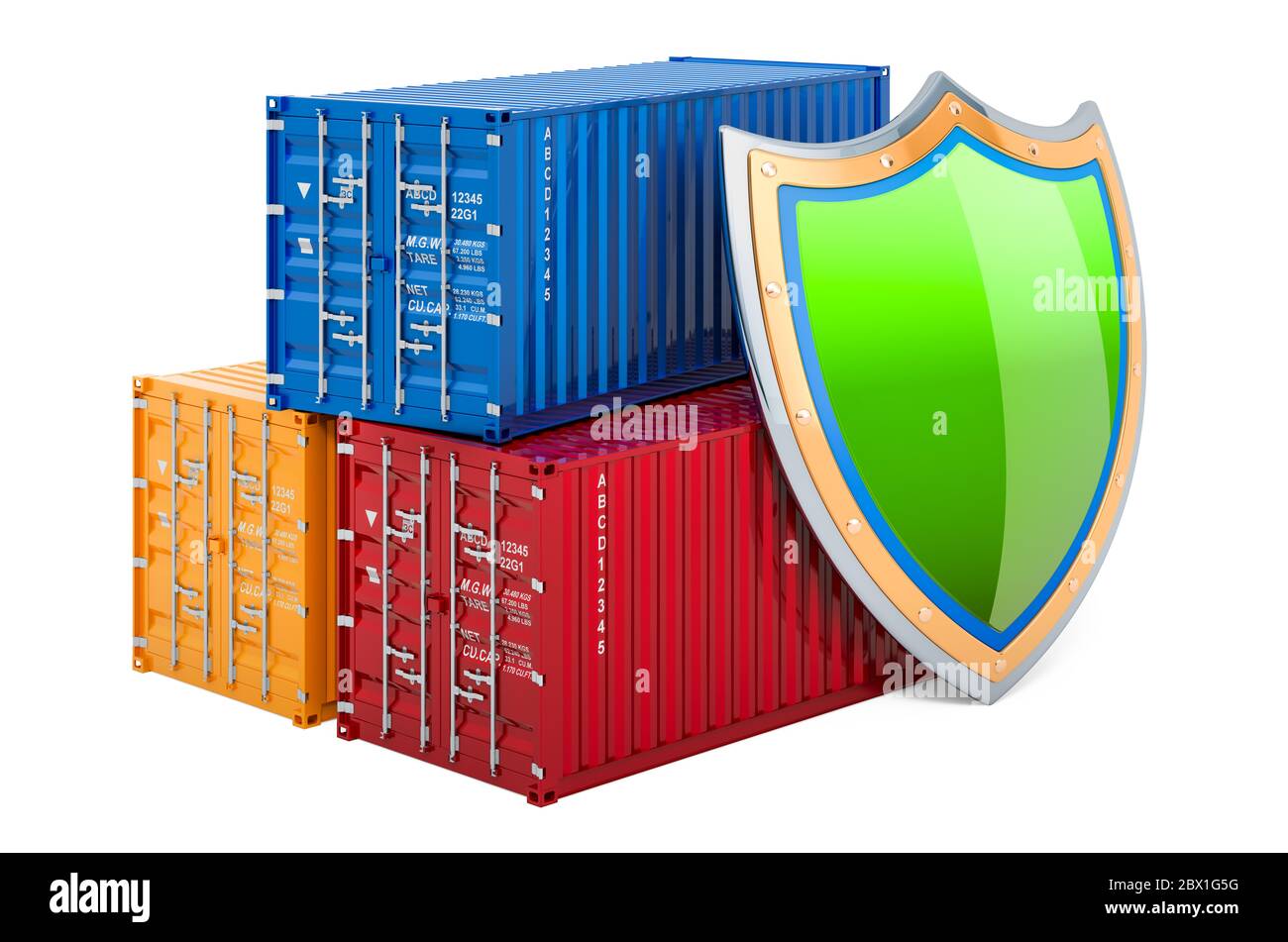 Insurance and protect freight transportation concept. Cargo containers ...