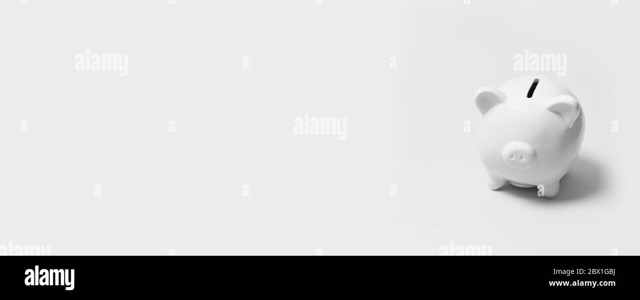 Grey pig piggy bank in minimal style on a gray background with ...