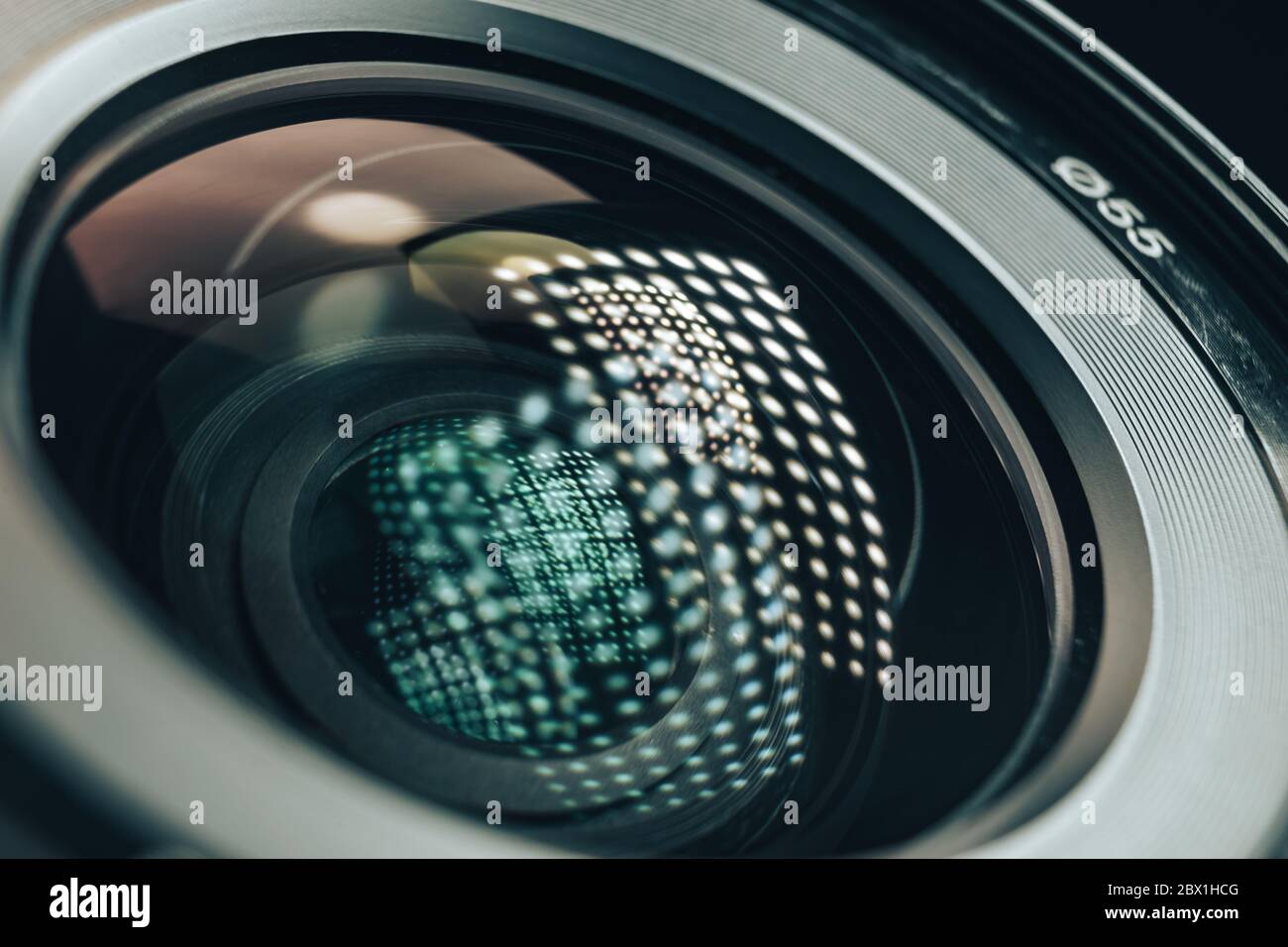 Camera Lens Reflection Camera Lens With Lens Reflections — Stock