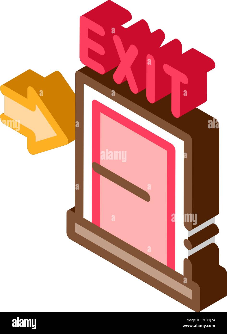 Fire-escape Exit Door isometric icon vector illustration Stock Vector ...