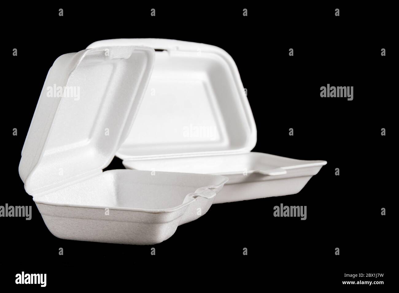 White Foam boxes on black background Stock Photo - Alamy
