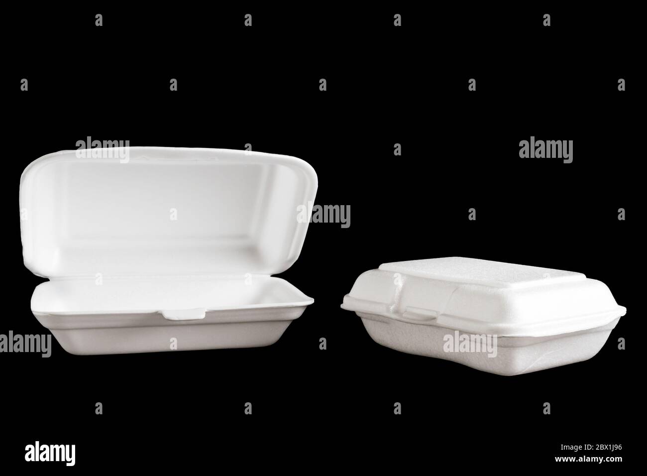 White Foam boxes on black background Stock Photo - Alamy