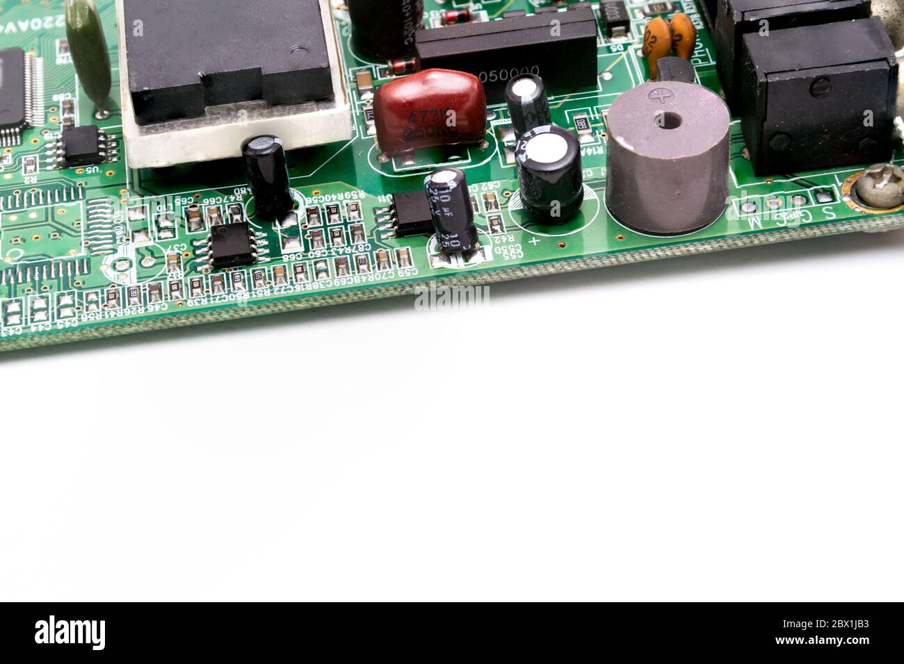Close up of Computer circuit board on white background Stock Photo - Alamy