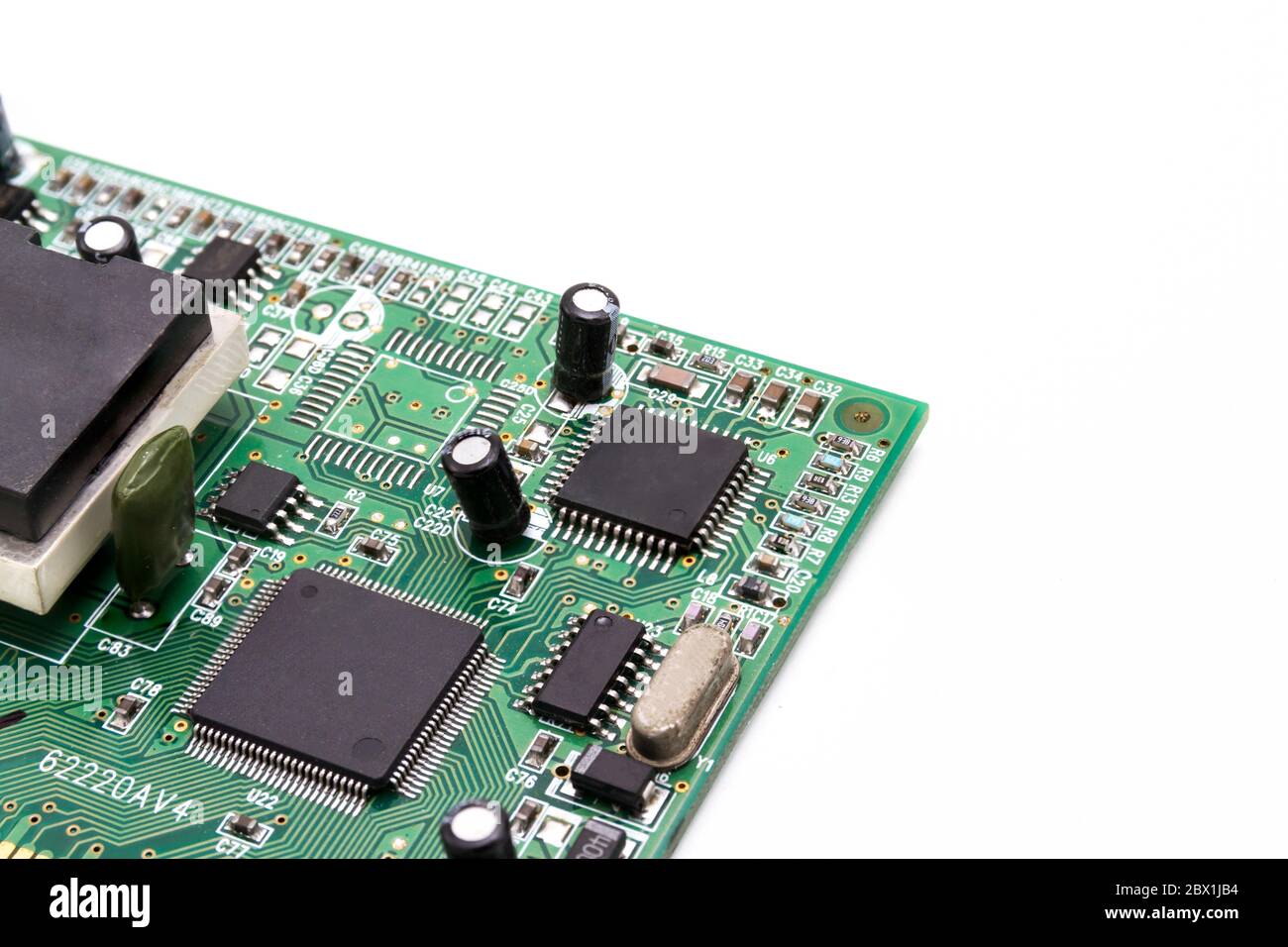 Close up of Computer circuit board on white background Stock Photo - Alamy