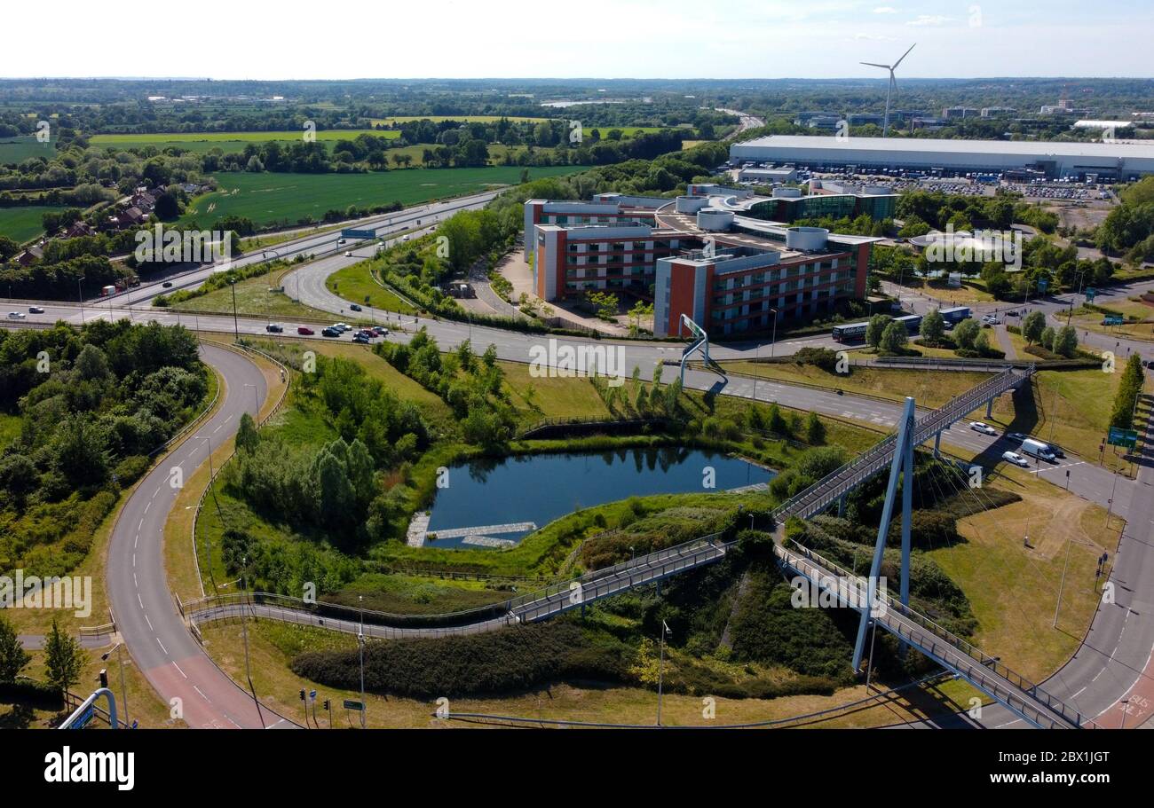 Reading, United Kingdom - May 25 2020: Aerial photograph of the area ...