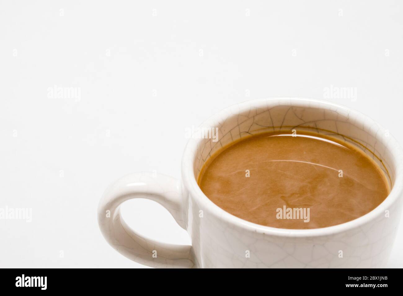 Cup of coffee on white background. Free space for text Stock Photo - Alamy