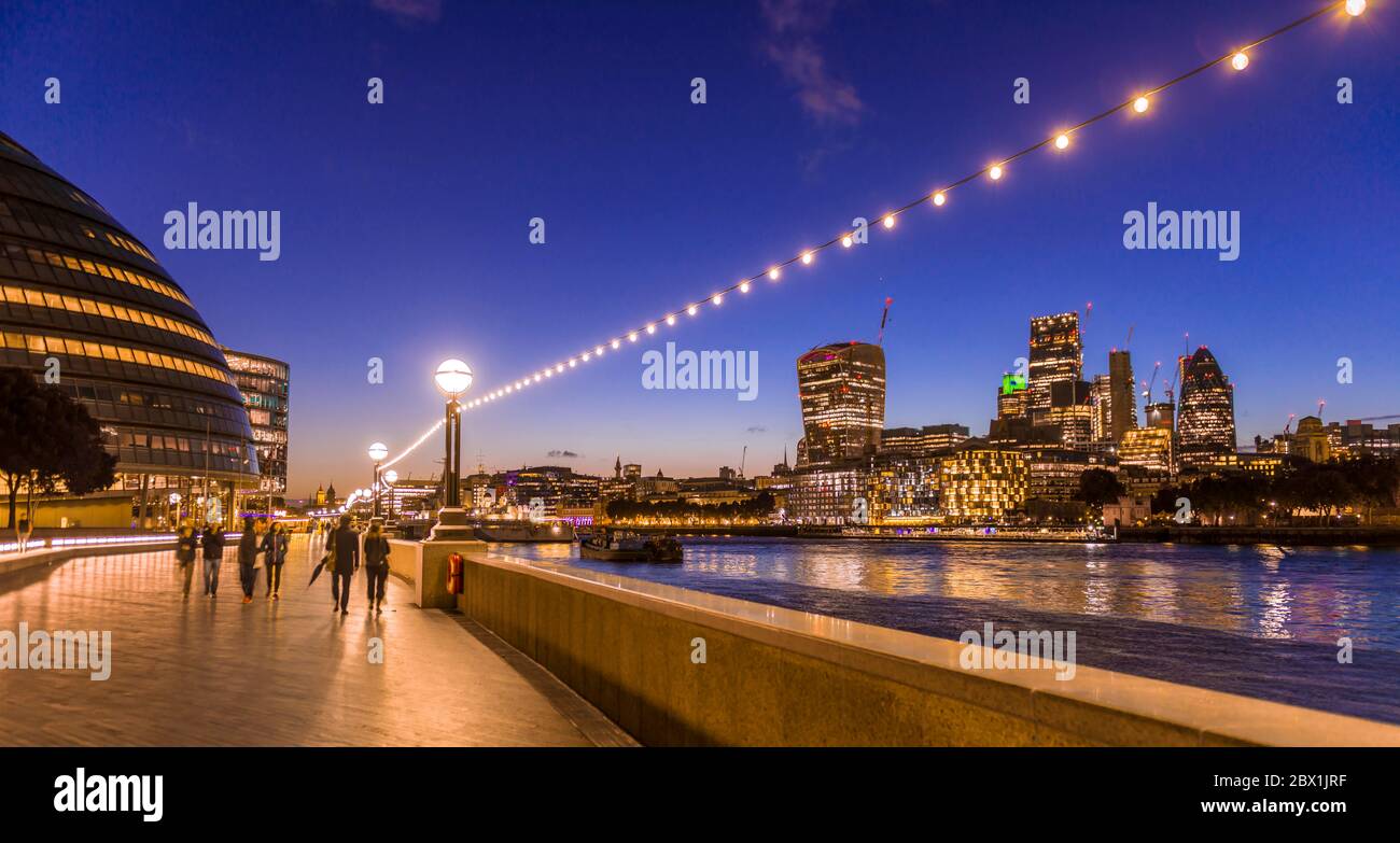 River Thames and modern high-rise buildingss, More London Riverside in ...