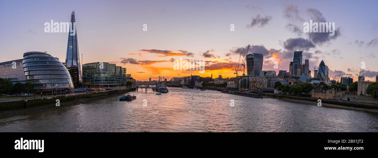 Modern high-rise buildings, More London Riverside, in the back The ...
