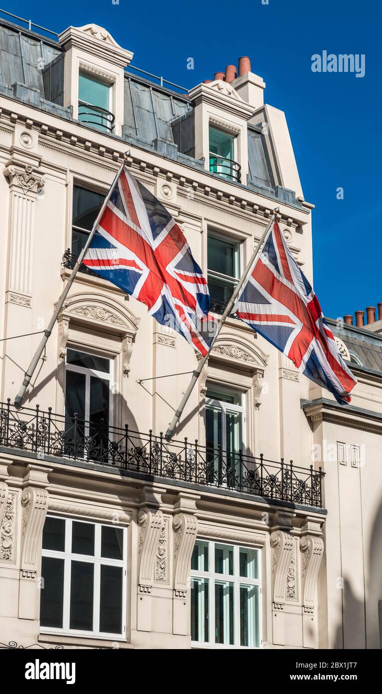British flags on a house facade hi-res stock photography and images - Alamy