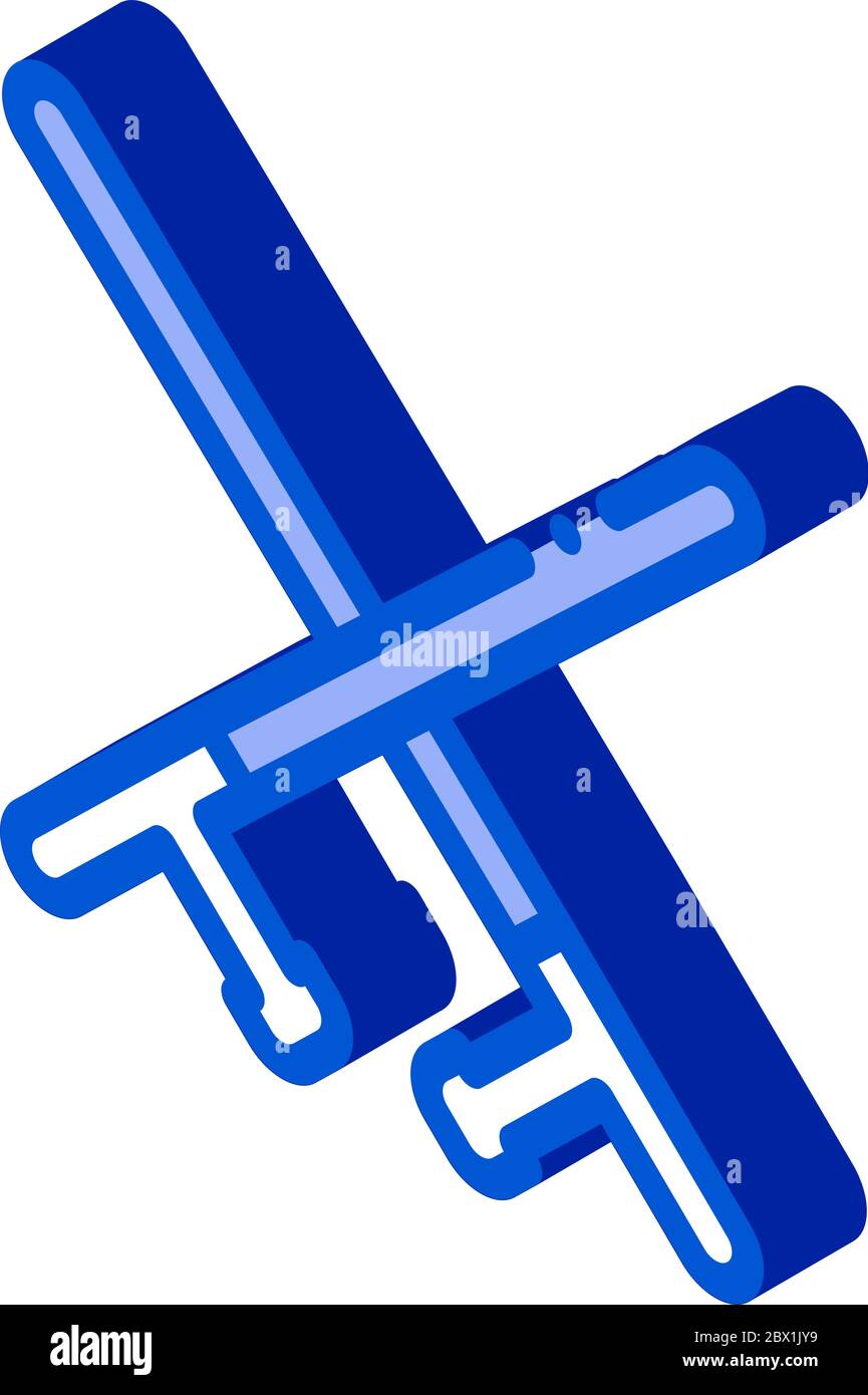 Crossed Police Batons isometric icon vector illustration Stock Vector ...