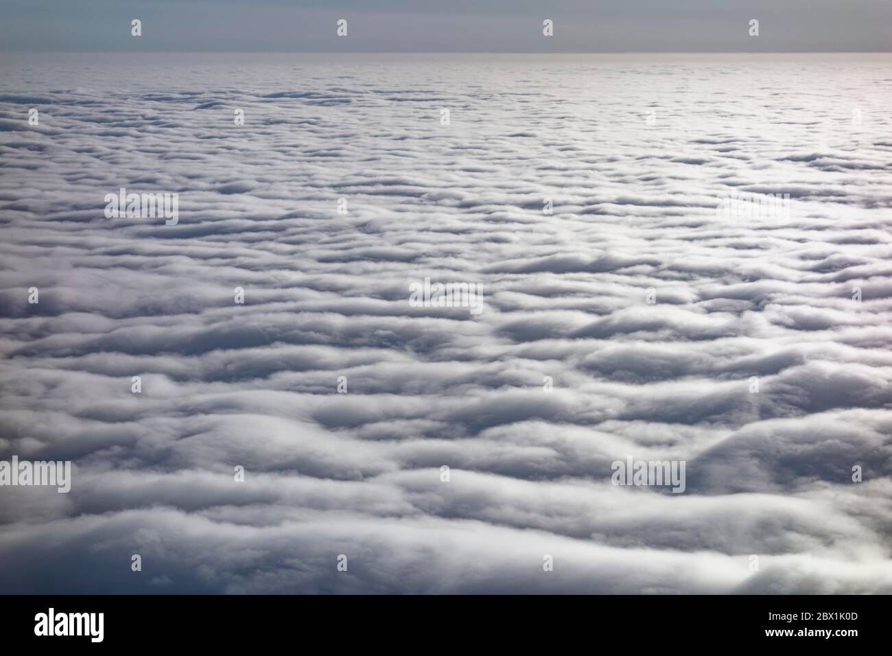 Closed cloud cover, above the clouds, seen from an airplane, Germany ...