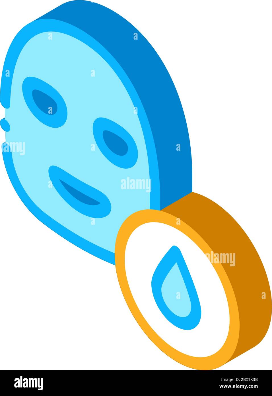 Facial Mask Water Drop isometric icon vector illustration Stock Vector ...