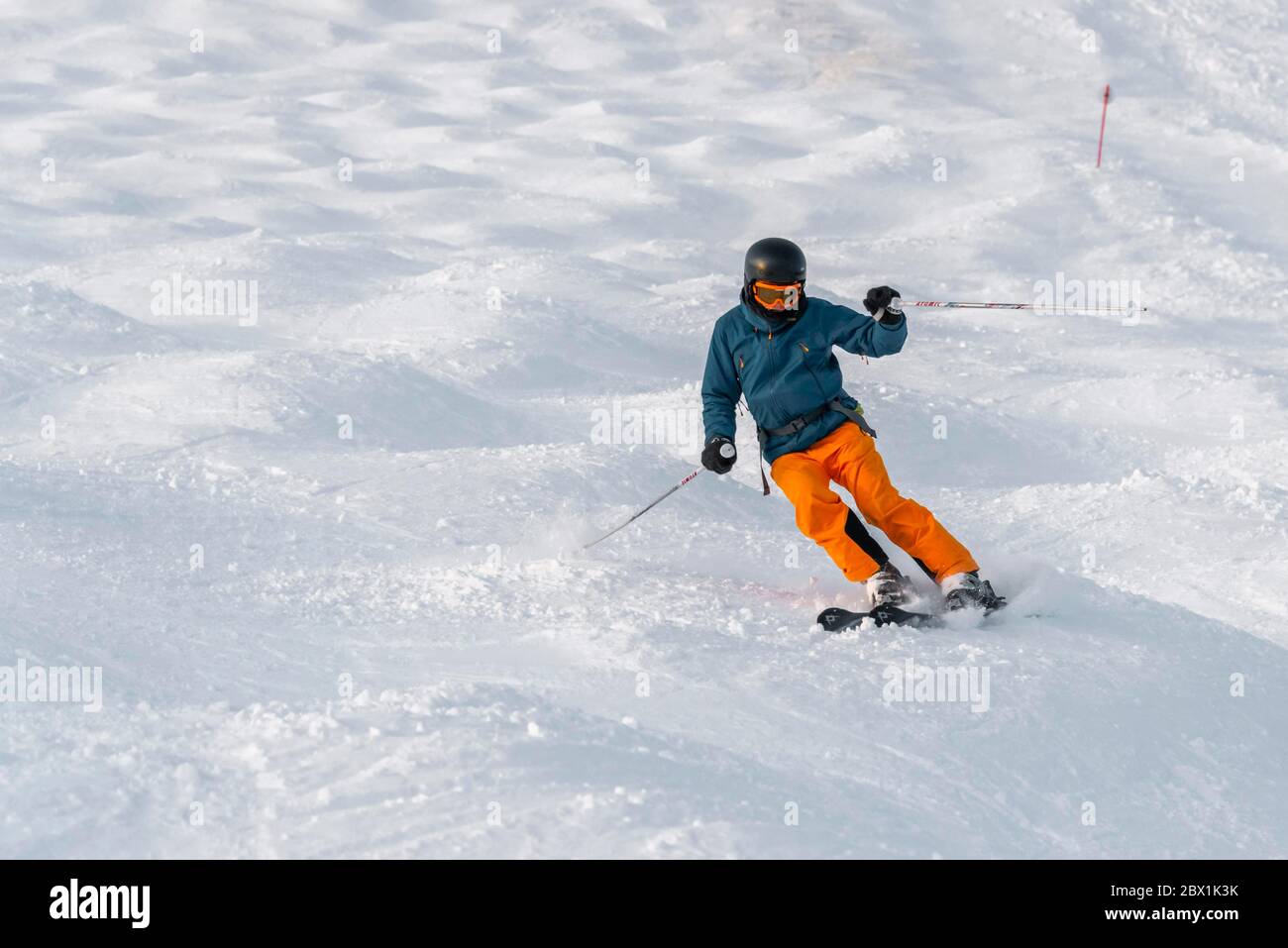 Skier on a mogul slope, downhill Hohe Salve, SkiWelt Wilder Kaiser ...