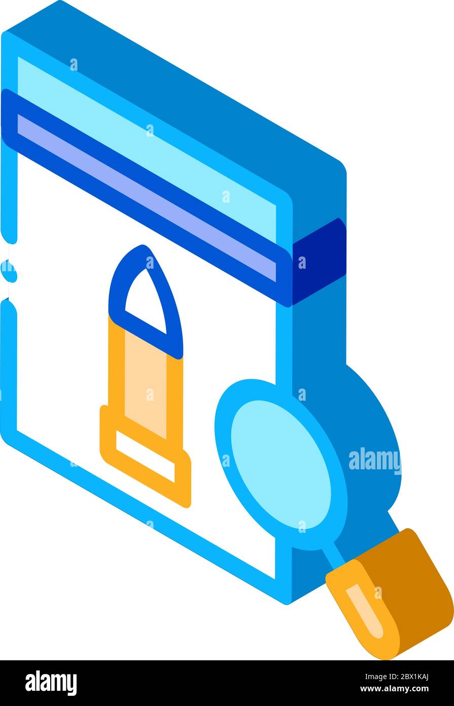 Bullet Evidence Poly Bag isometric icon vector illustration Stock ...