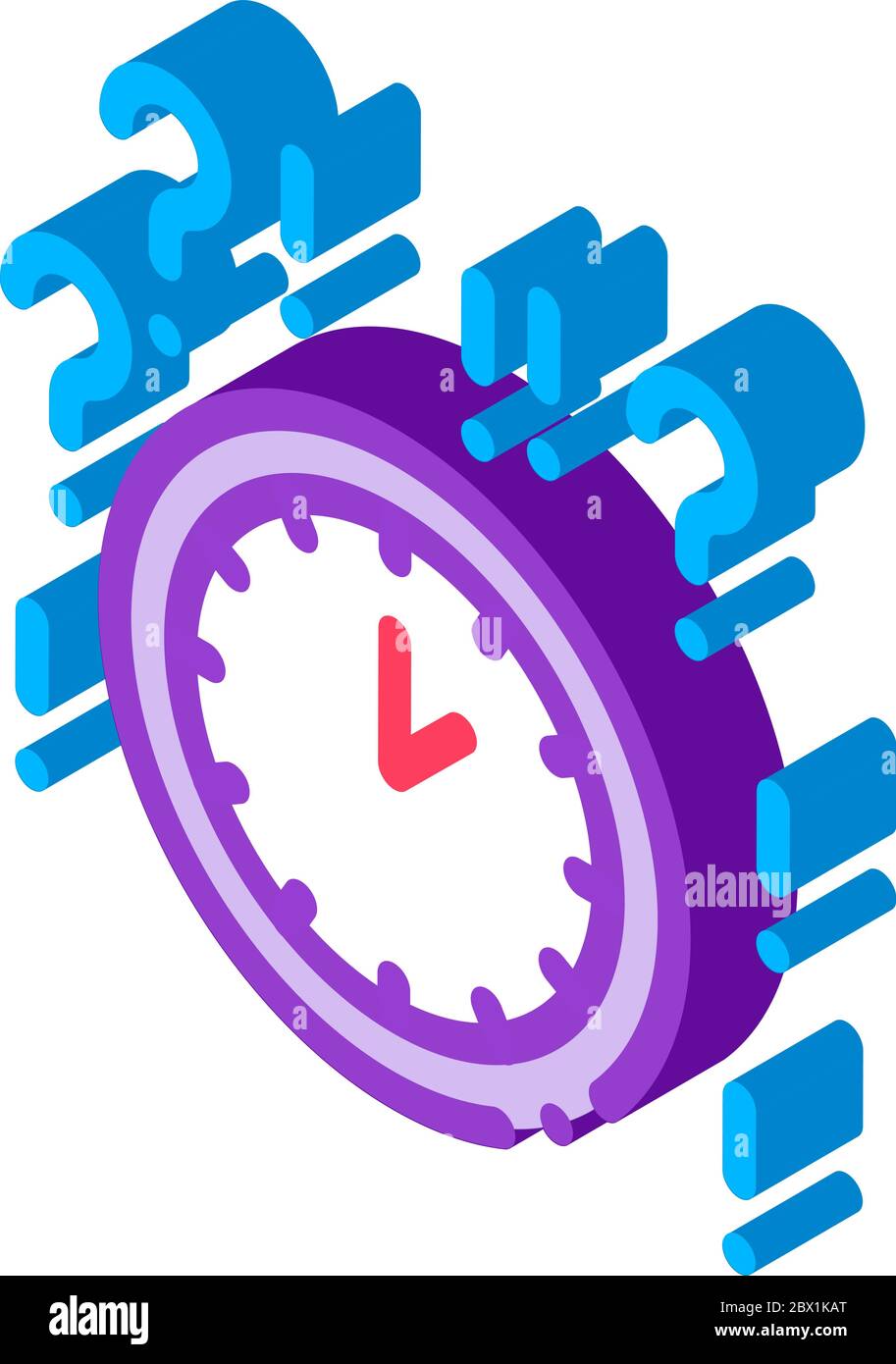 Clock And Question Mark isometric icon vector illustration Stock Vector ...