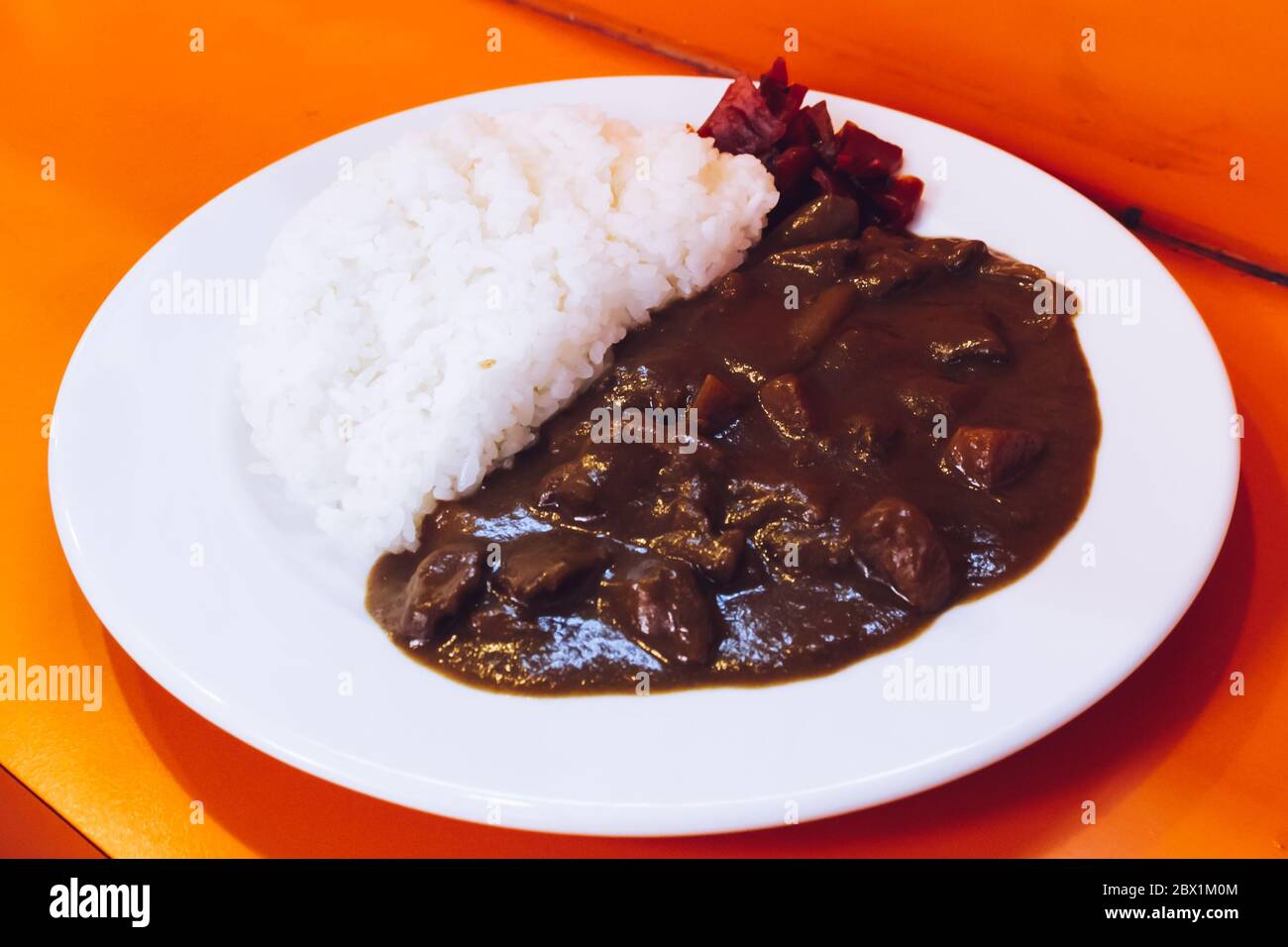 Beef curry with rice, japanese food Stock Photo - Alamy