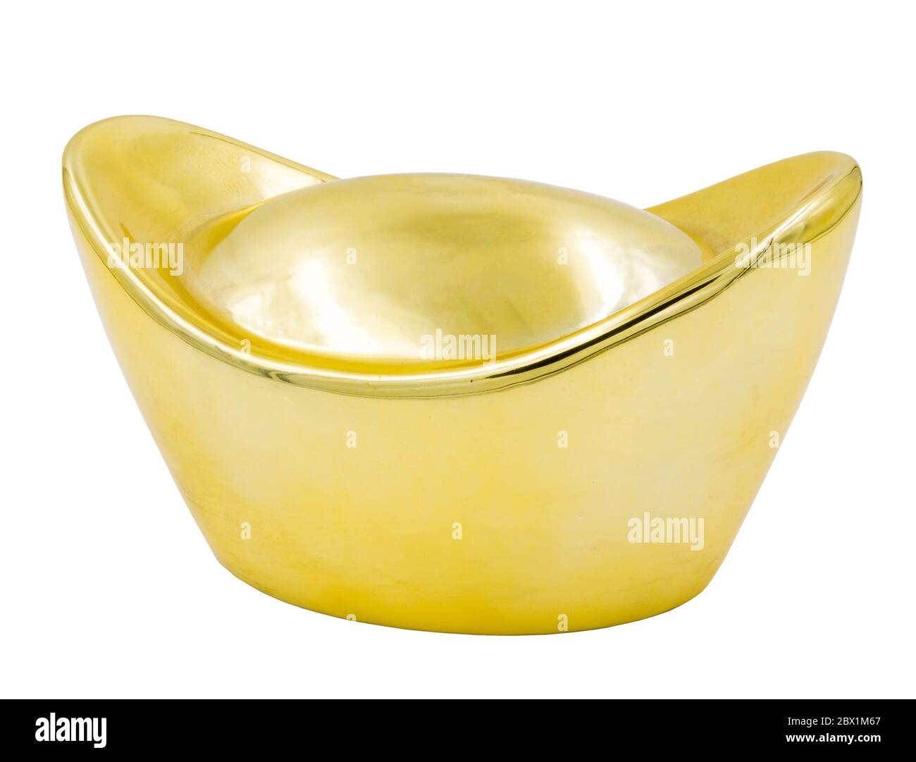 Chinese gold ingot isolated on white background Stock Photo - Alamy