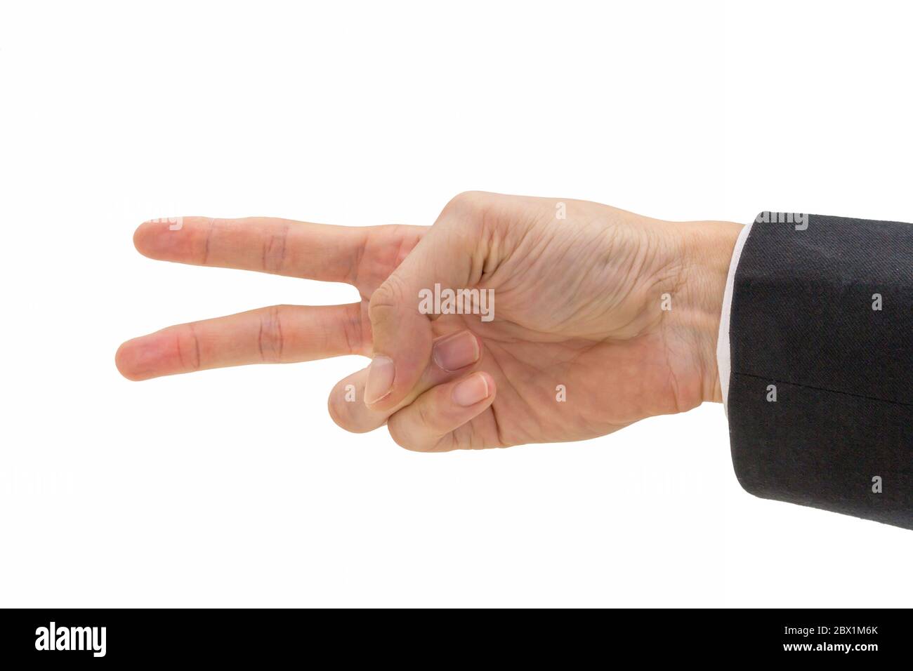 business man hand sign isolated on white background Stock Photo - Alamy