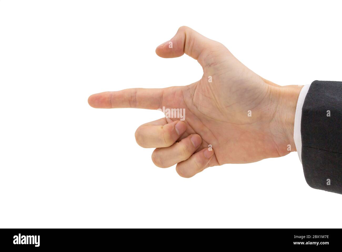 business man hand sign isolated on white background Stock Photo - Alamy
