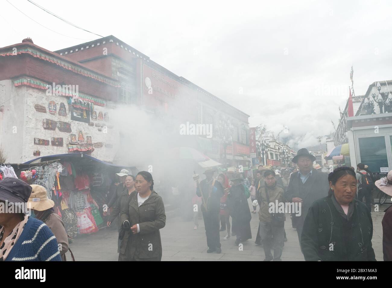 Lhasa, Tibet / China - August 20, 2012: the Barkhor street scene of ...