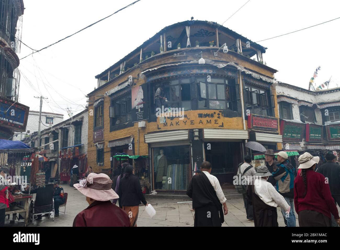 Lhasa, Tibet / China - August 20, 2012: the Barkhor street scene of ...