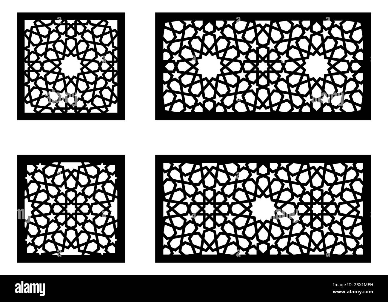 Arabic islamic decorative wall, screen, panel pattern with stars ...