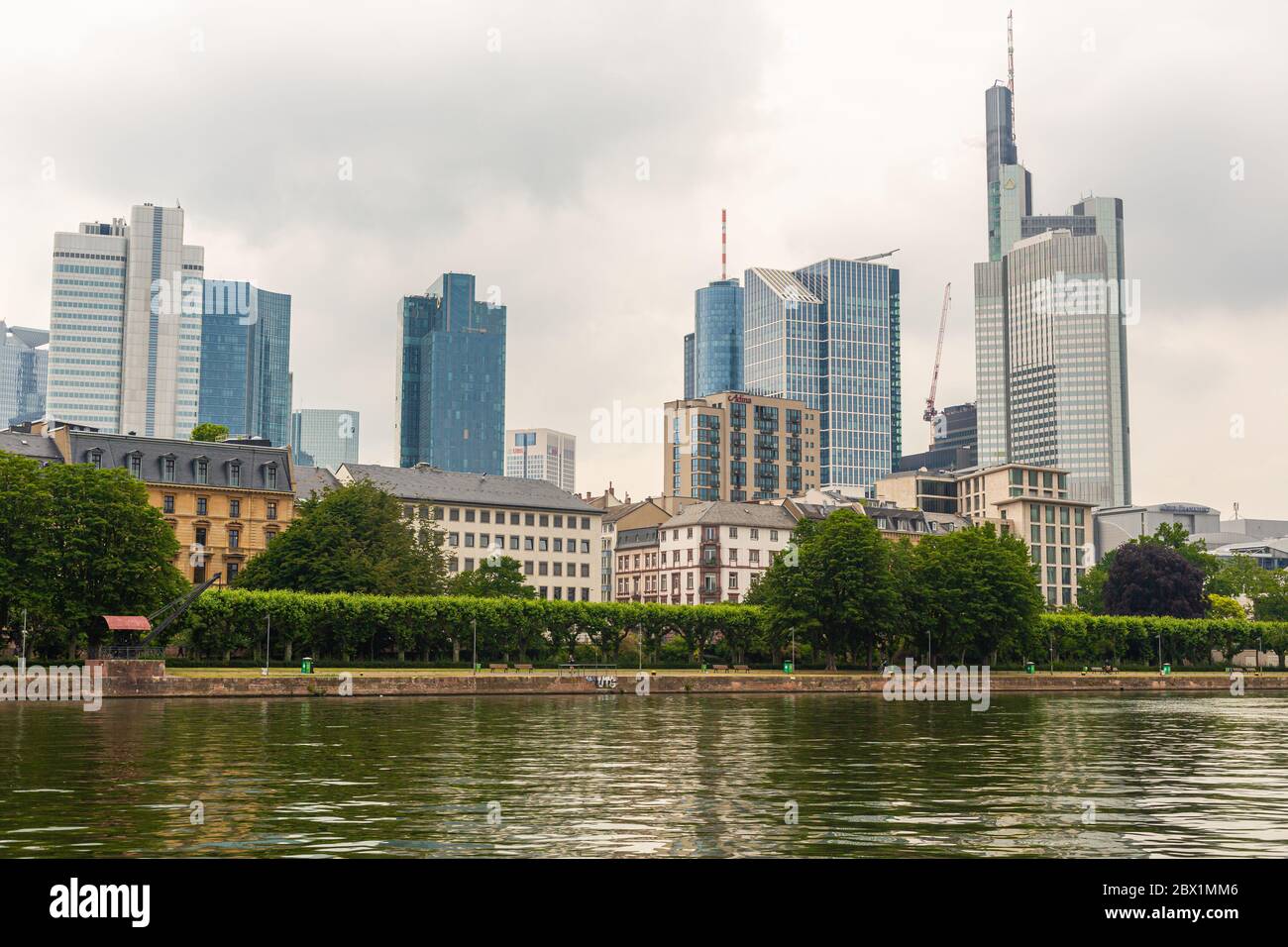 Skyscrapers in Frankfurt am Main. Buildings in the city center. Old and ...