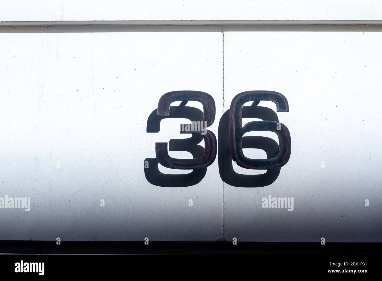 House number 36 in stark relief Stock Photo - Alamy