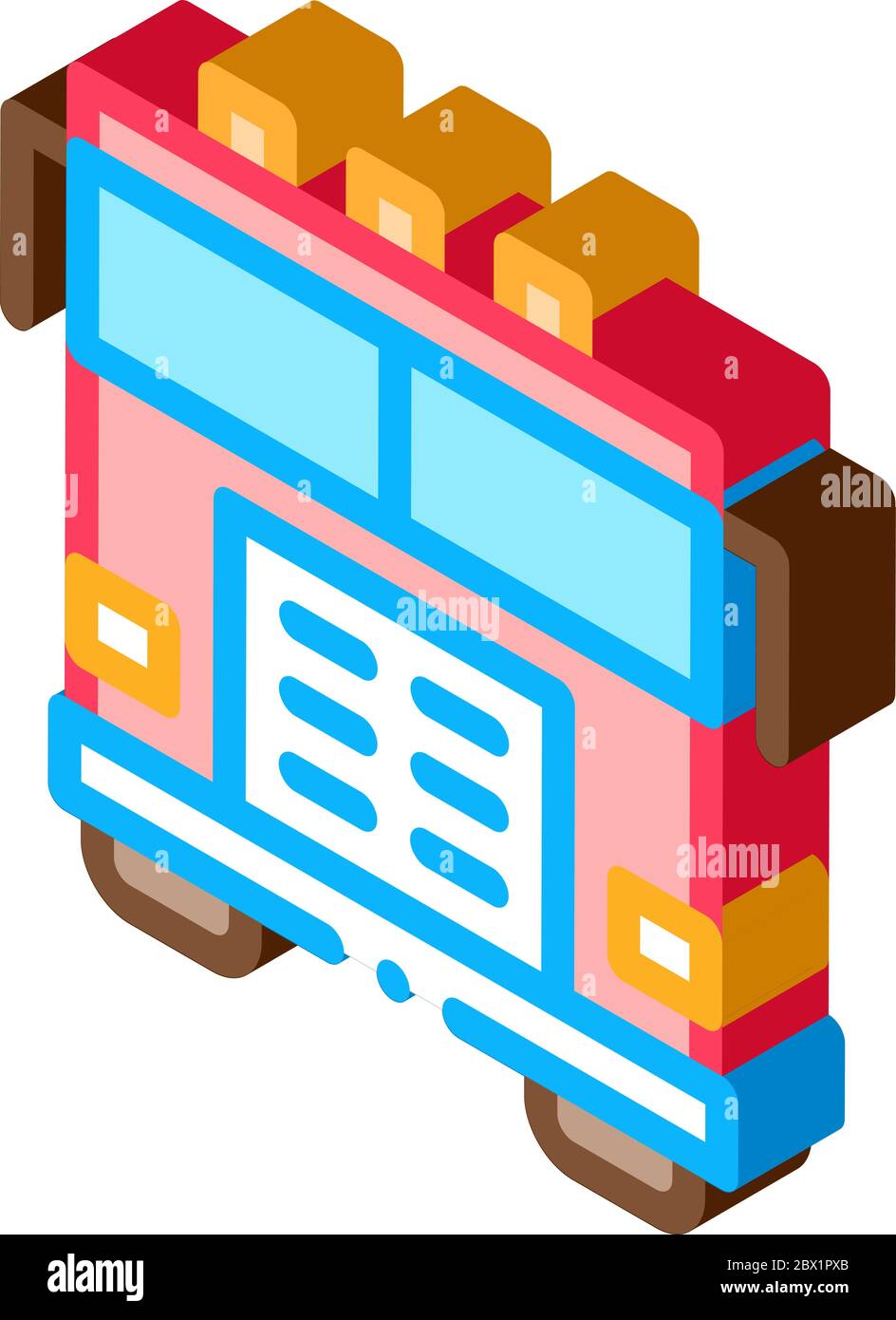 Fire Department Truck isometric icon vector illustration Stock Vector ...