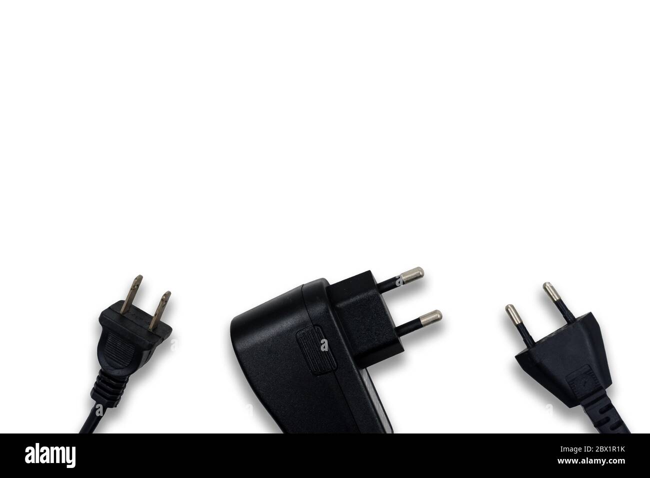 Electric plugs on white background Stock Photo - Alamy