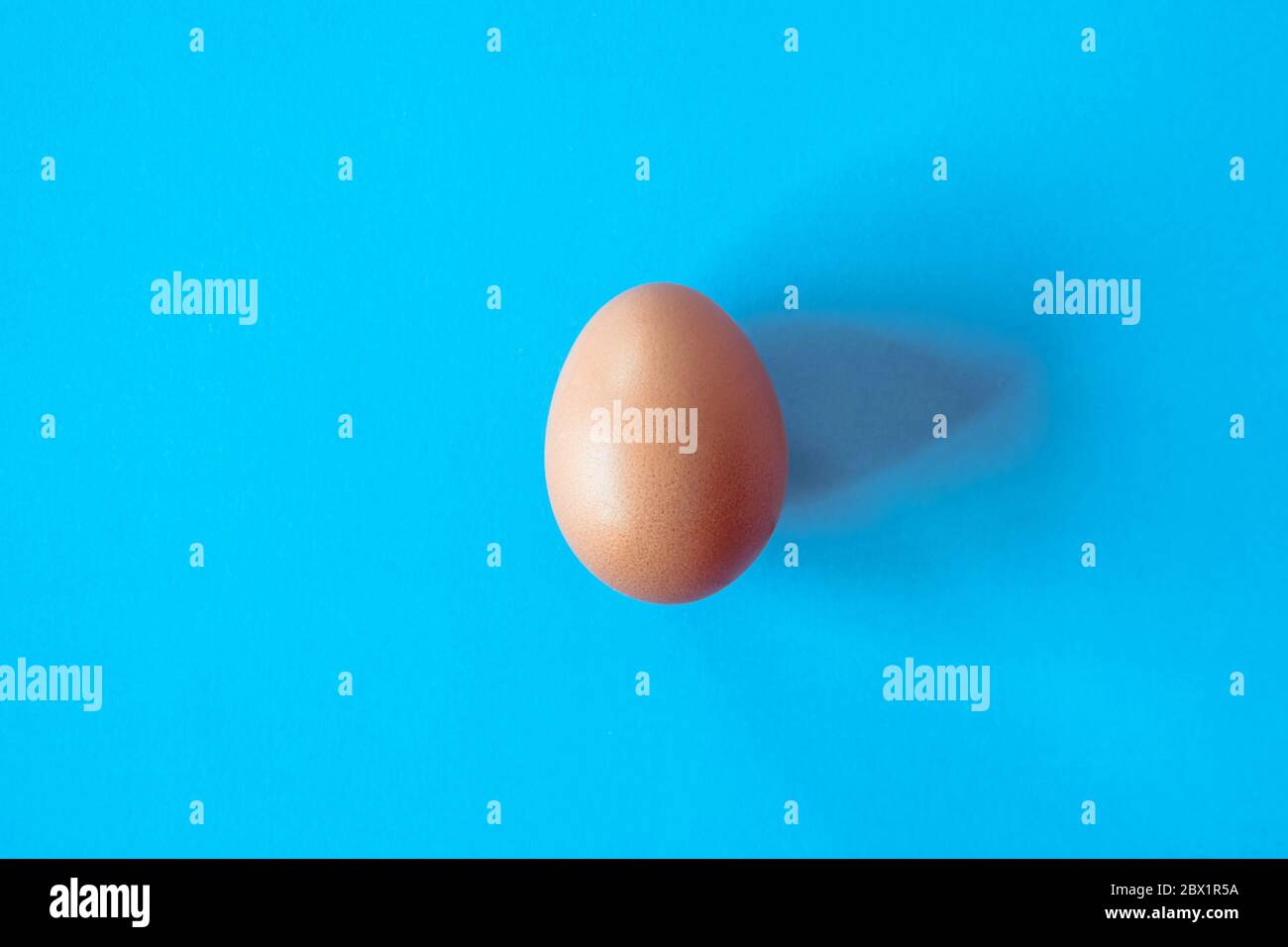 Egg on blue background Stock Photo - Alamy