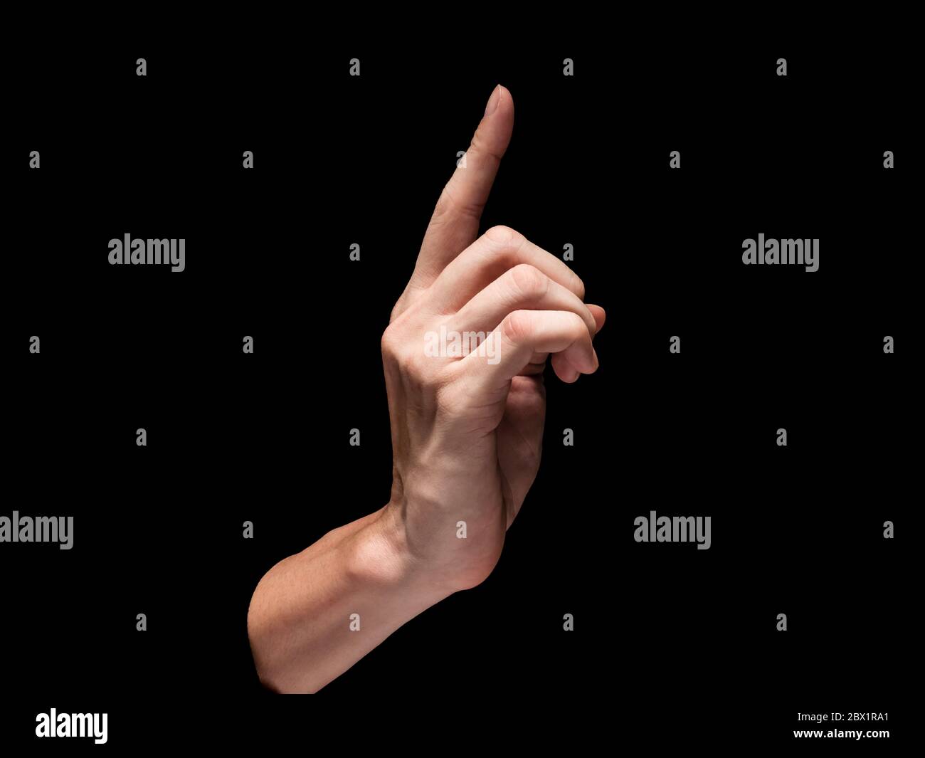 Serious male with silence hand gesture hi-res stock photography and ...
