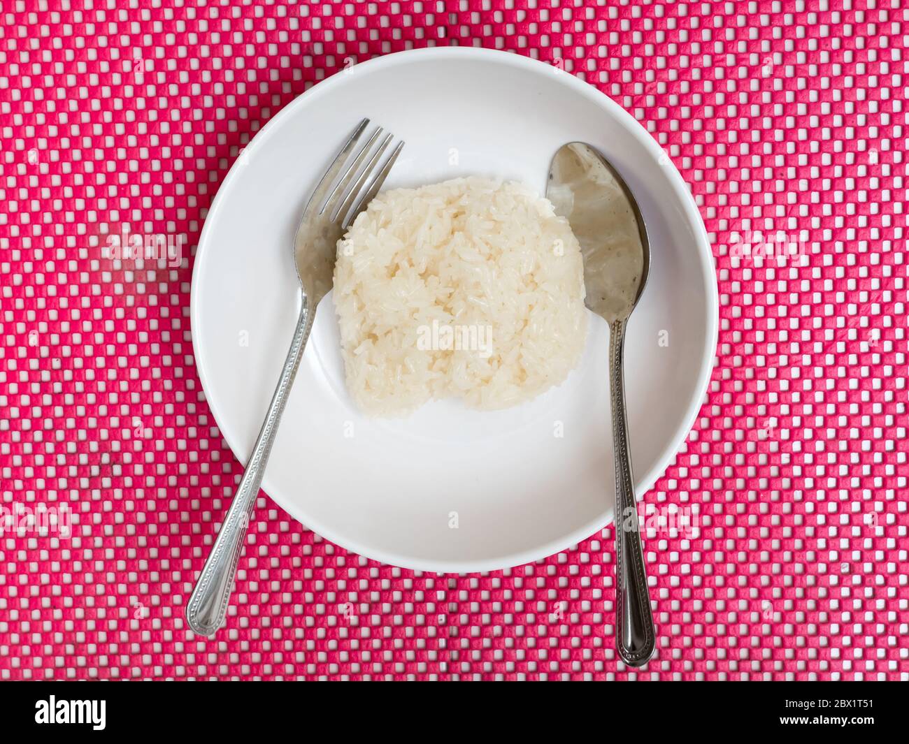 Top view of Sticky rice on dish,Thai local food Stock Photo - Alamy