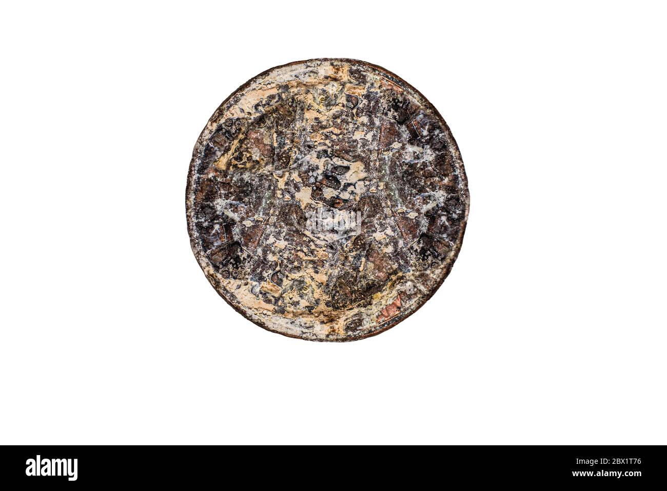 Corroded rusty penny on isolated white background Stock Photo - Alamy