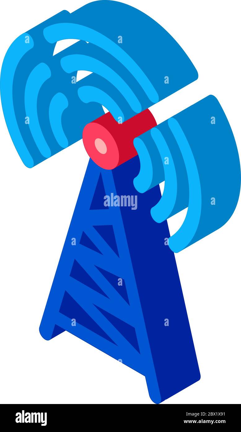 Radio Tower Antenna isometric icon vector illustration Stock Vector ...