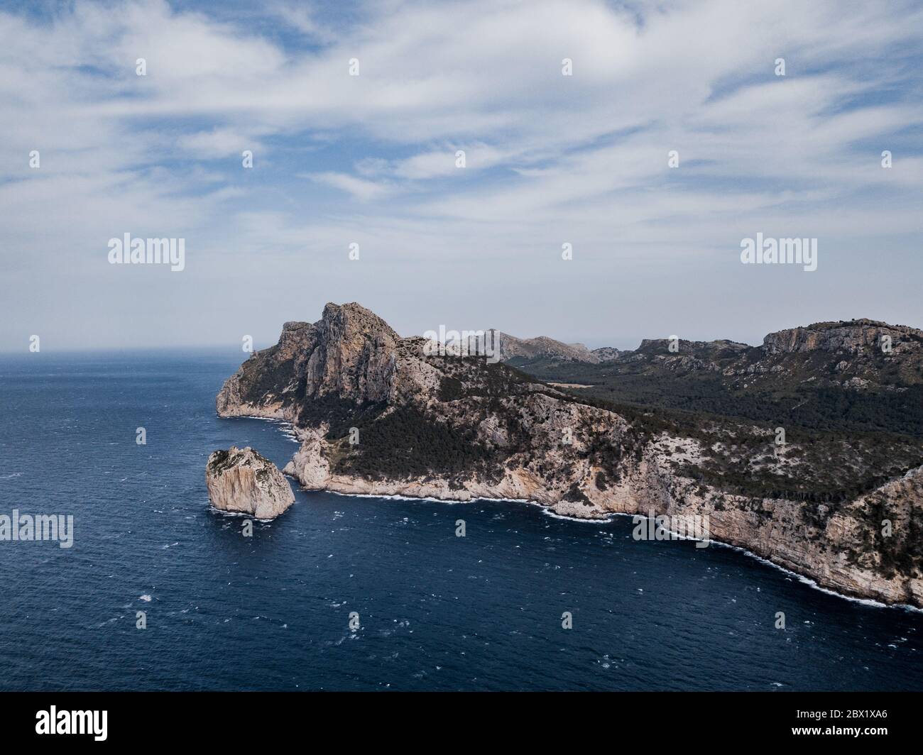 Viewpoint to Cap Formentor, areal view at the Mirador Es Colomer ...