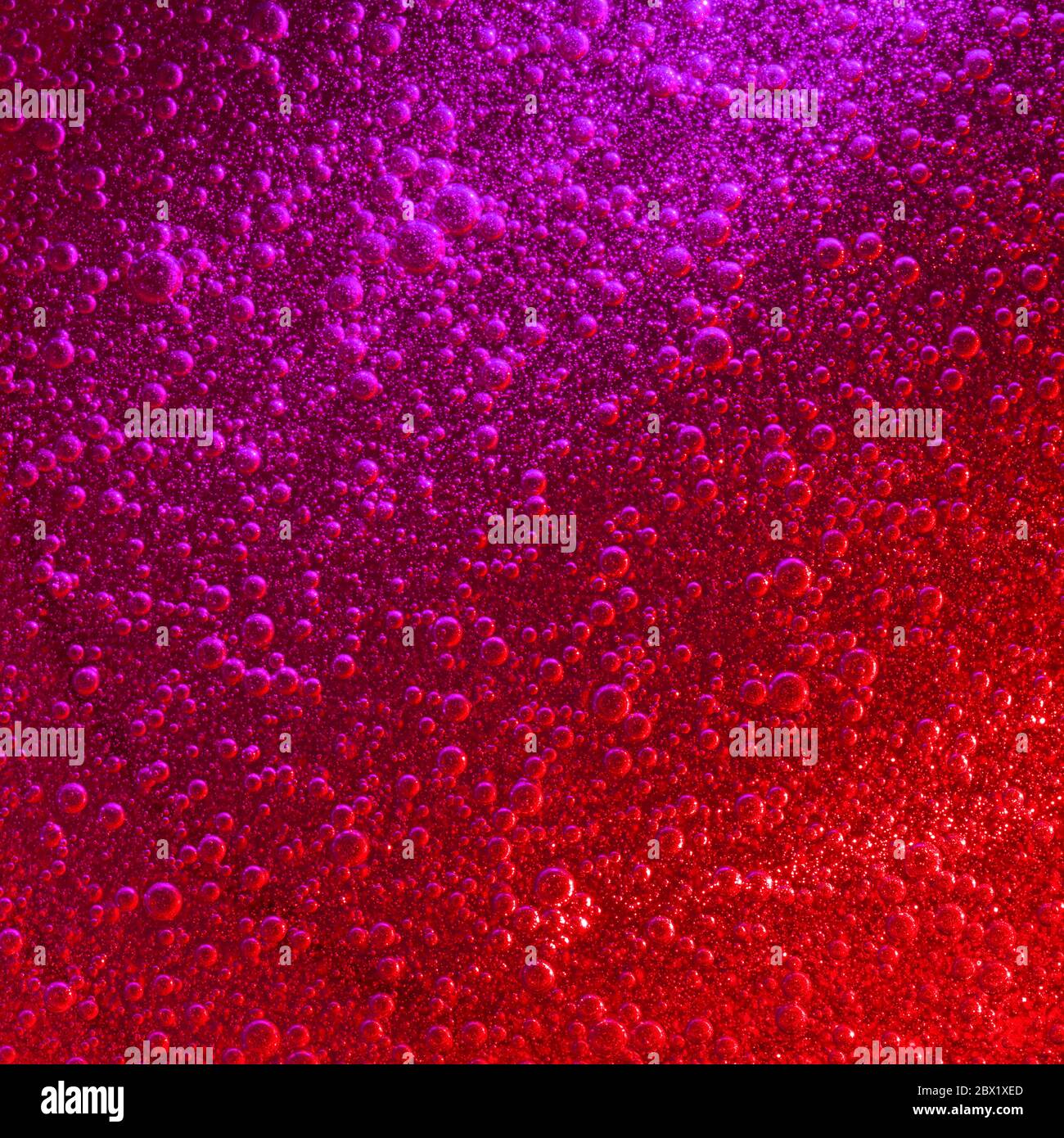 Red & purple liquid with impressive quantity of sparkling air bubbles ...